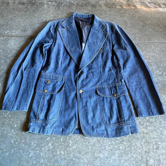 Lee | Jackets & Coats | Vintage Lee Sanfor Set Western Blazer Denim ...